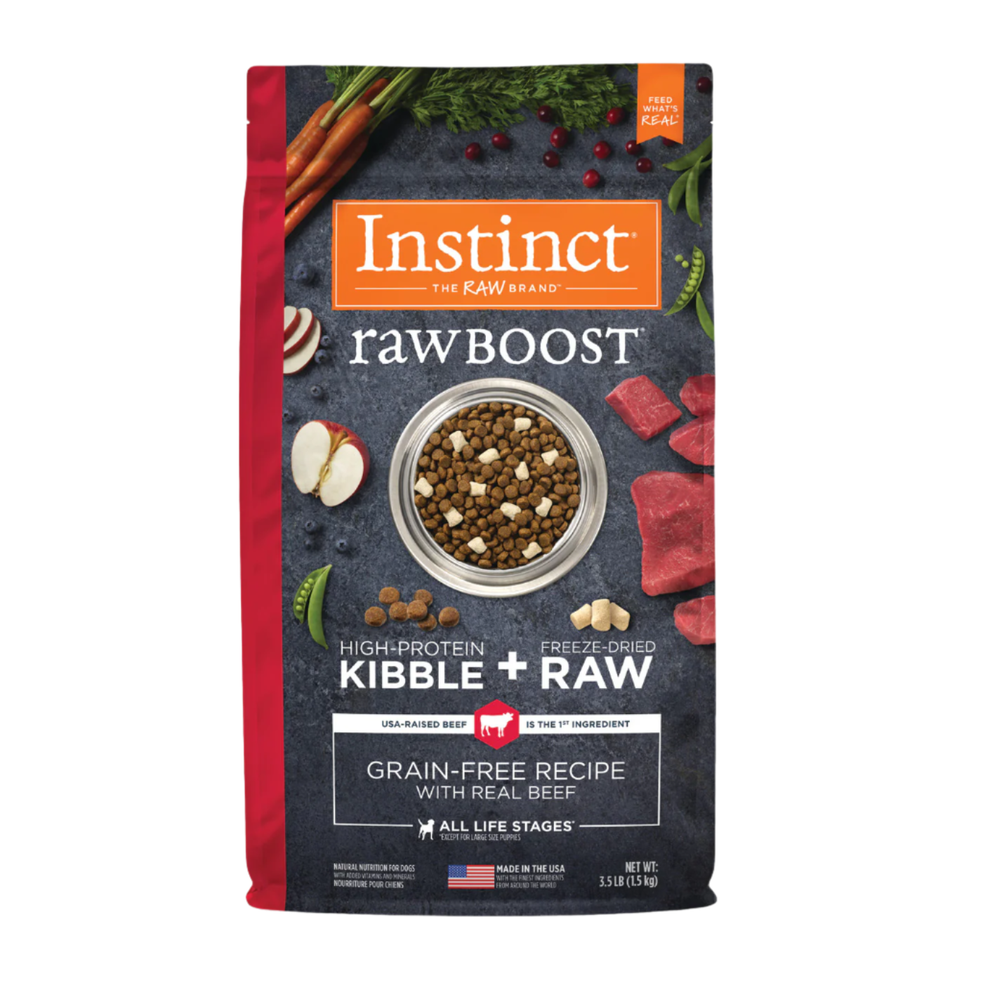 Instinct - Dog Kibble with Freeze Dried - Raw Boost Real Beef Grain-fr ...